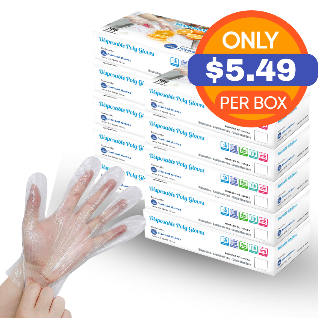Disposable Poly Gloves Powder Free Multi-Purpose Polyethylene Gloves ...